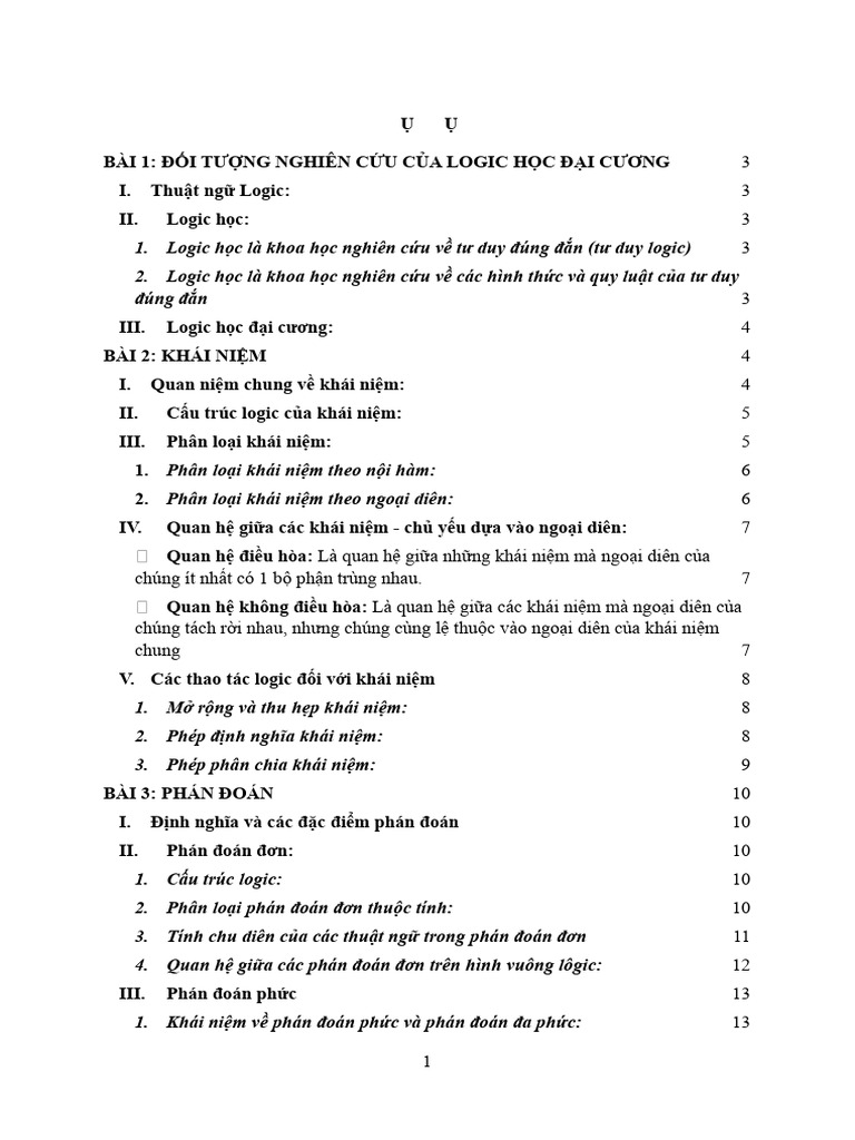 LOGIC HỌC ĐẠI CƯƠNG | PDF