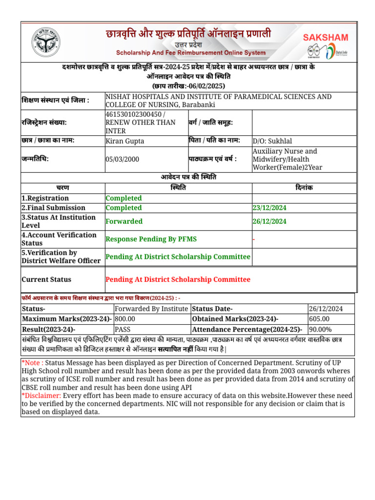 Application Form Status Details | PDF | Health Care | Nursing