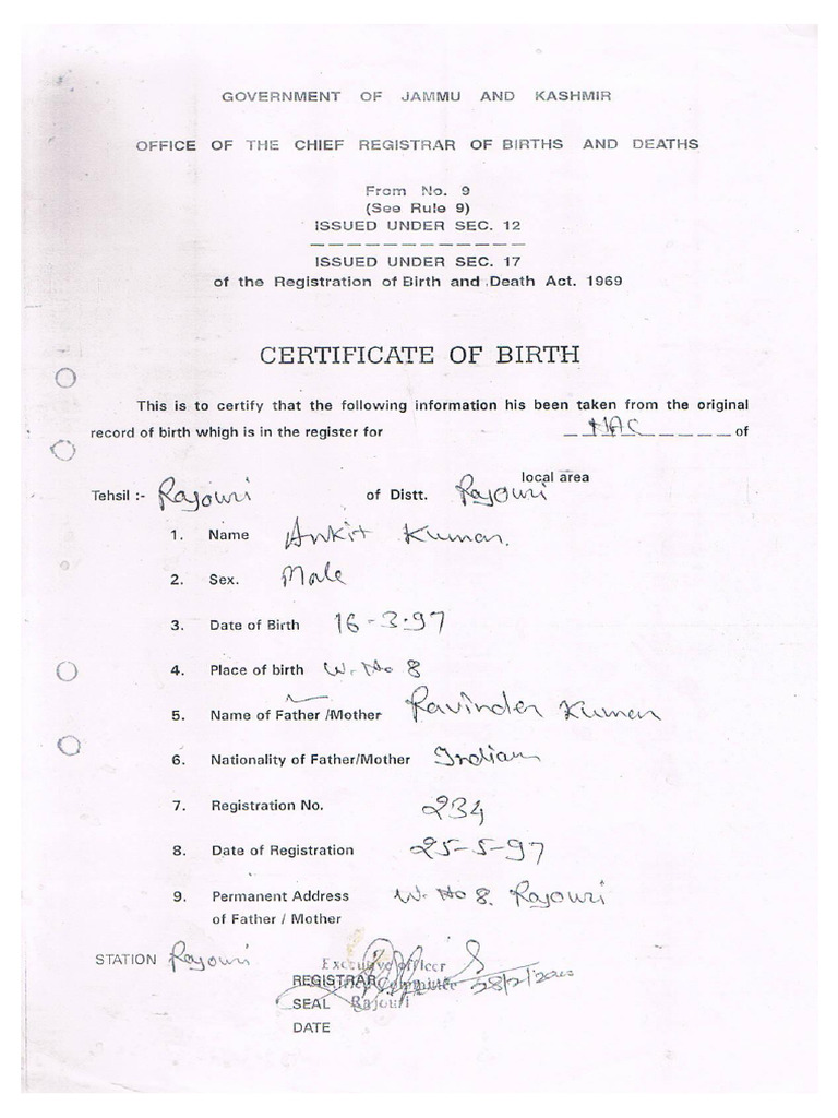 Birth Certificate PDF | PDF