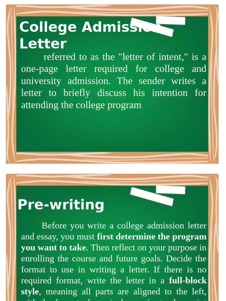 Guide to Writing College Admission Letters | PDF