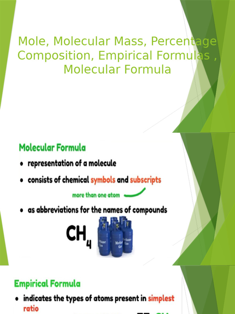 Student Copy Q3 GenChem1 Mole Molecular Mass Percentage Composition ...