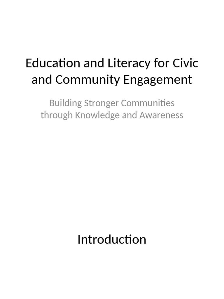 Empowering Communities Through Education | PDF | Literacy | Civic ...