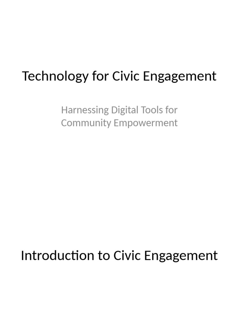 Detailed Technology For Civic Engagement | PDF | Civic Engagement ...