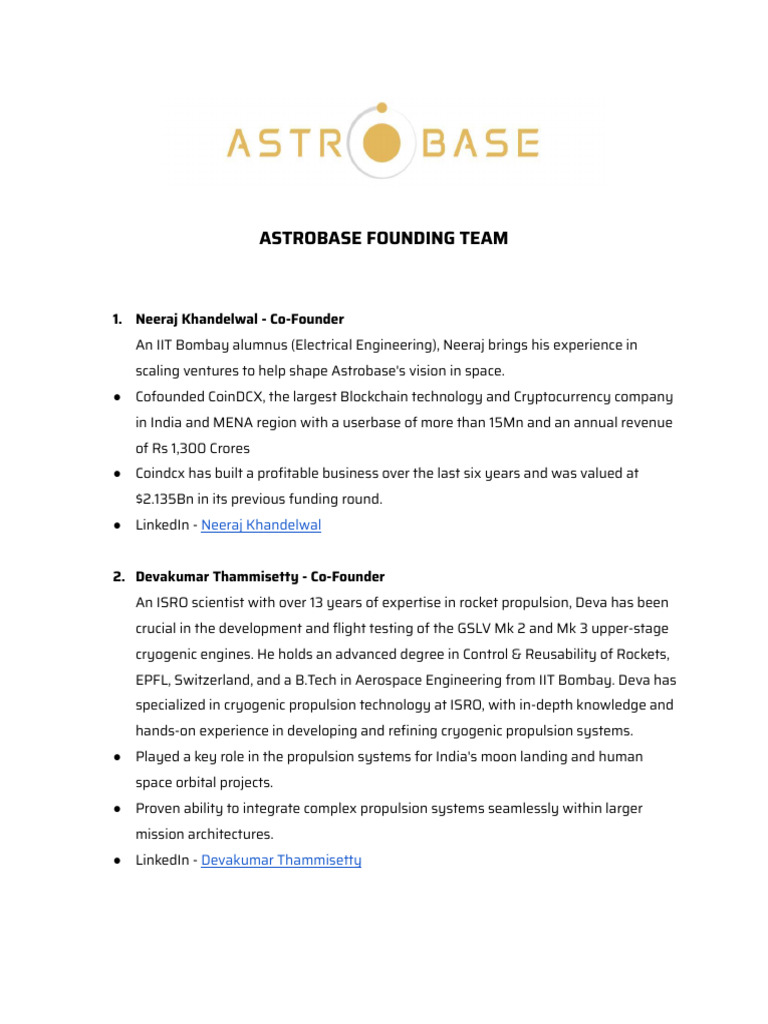 Astrobase Founding Team | PDF