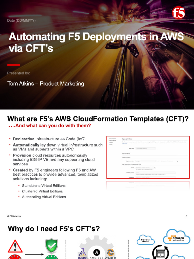 Aws Re Invent Automating f5 Deployment in Aws Via Cfts | PDF