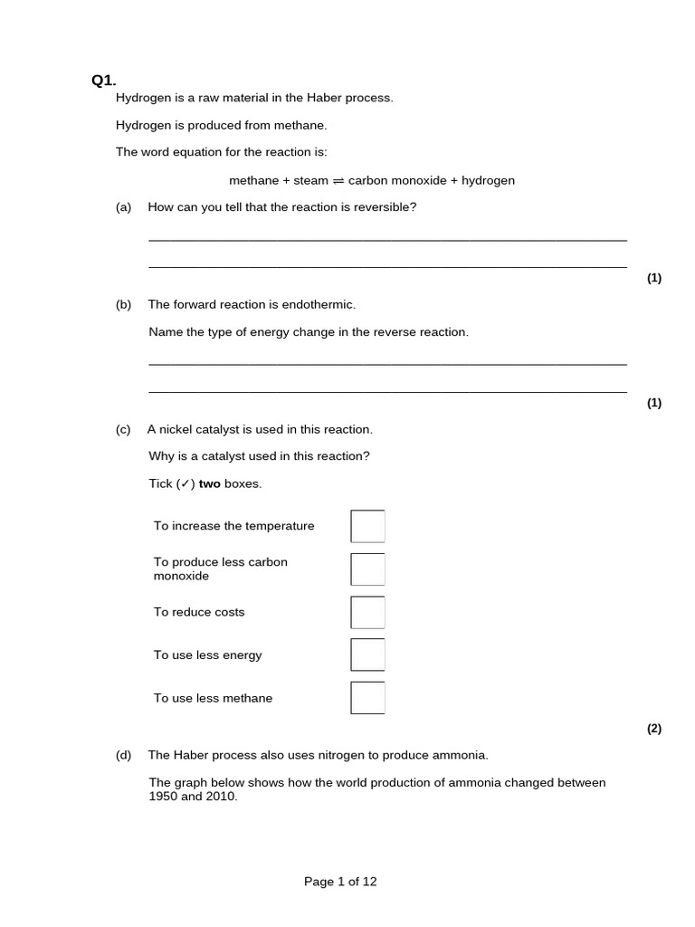 Haber Process and Ammonia Production Insights | PDF | Reaction Rate ...