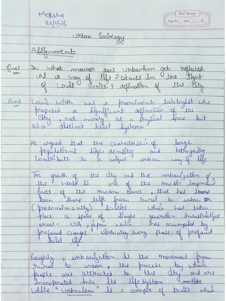 Urban Assignment | PDF