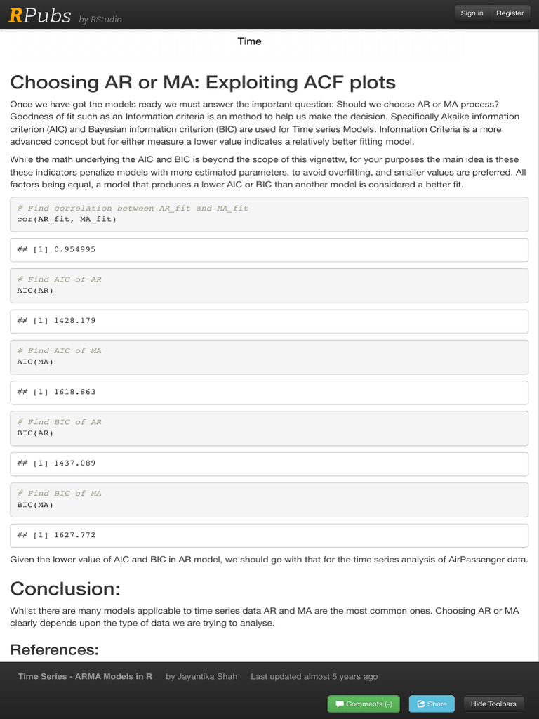 RPubs - Time Series - ARMA Models in R | PDF