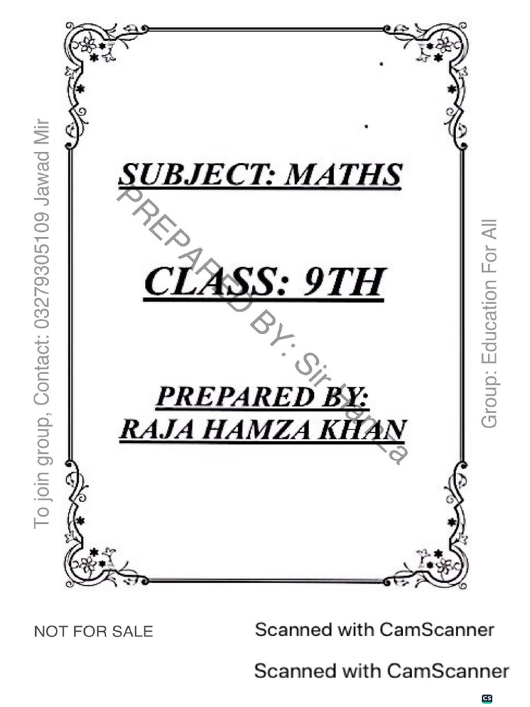 9th Class Math Sir Haris | PDF