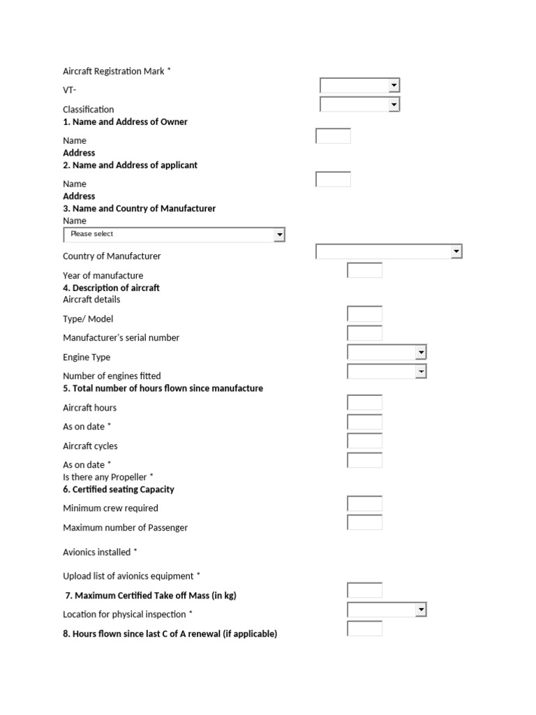 Checklist For Aircraft Registration ARC and NOISE | PDF | Aviation ...