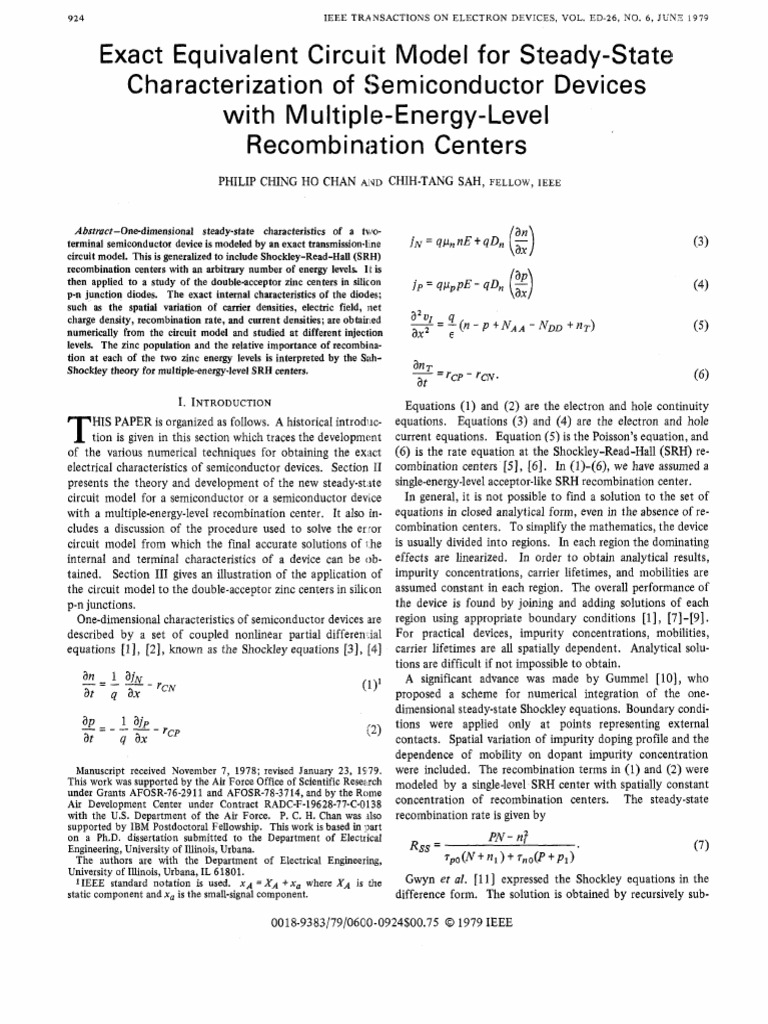 Exact Circuit Model for Semiconductors | PDF | P–N Junction ...