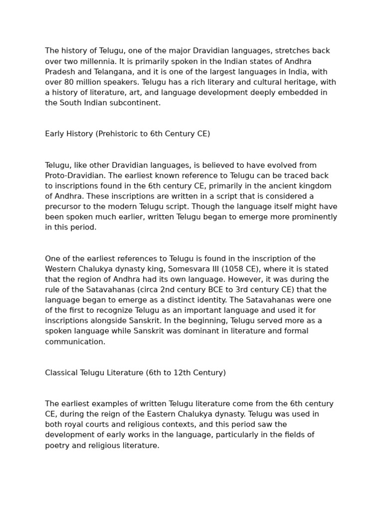 History of Tamil Language | PDF