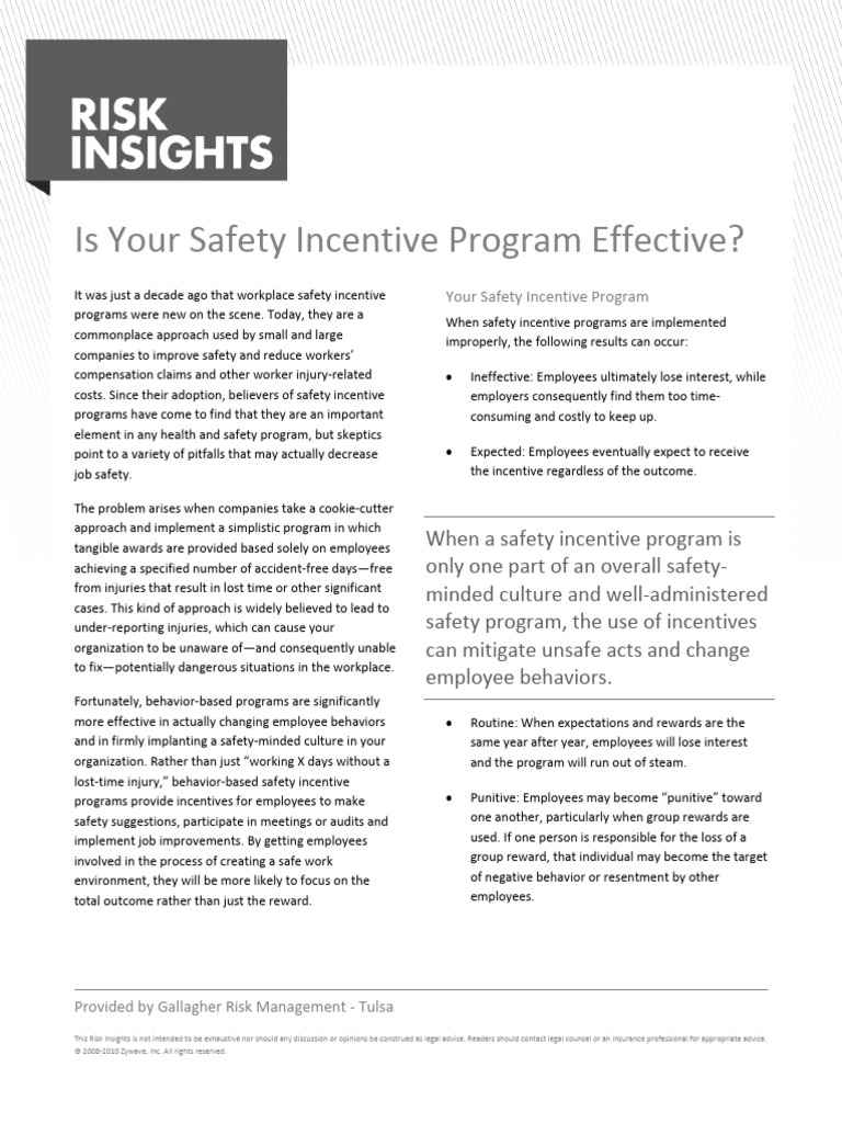 is-your-safety-incentive-program-effective | PDF | Incentive | Safety