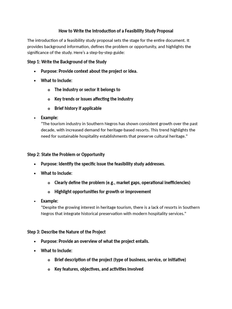 Writing Feasibility Study Introductions | PDF | Tourism | Feasibility Study