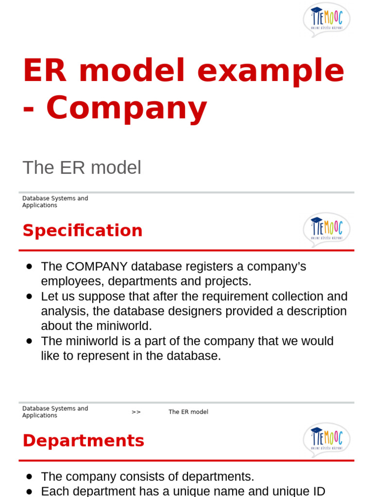 ER Model for Company Database System | PDF