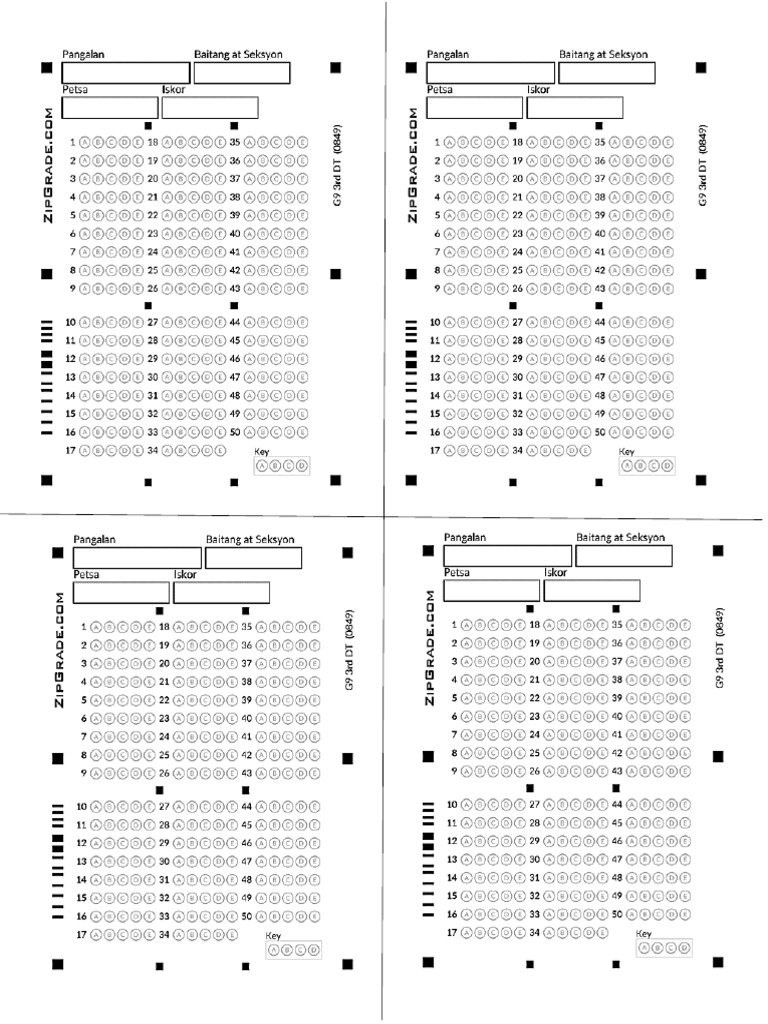 3rd DT Answer Sheet | PDF