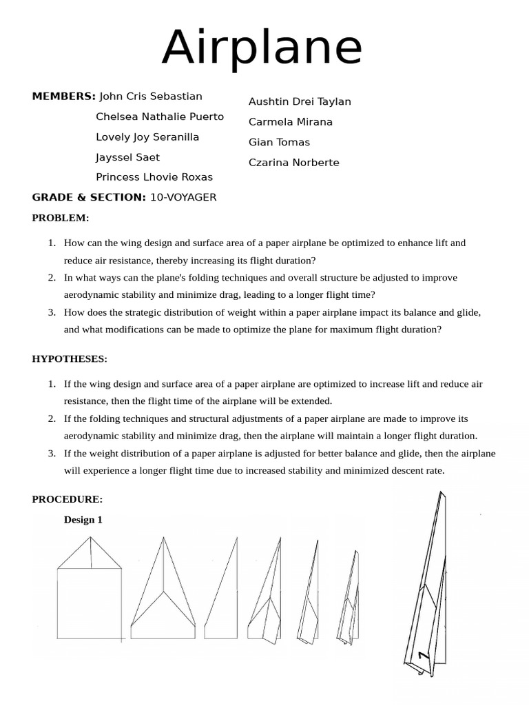 Airplane Bernoulli's Principle - VOYAGER Physics | PDF | Flight ...