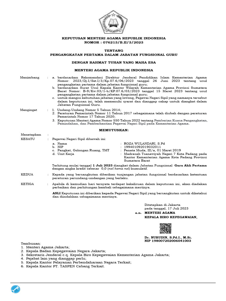 SK Jabfung | PDF
