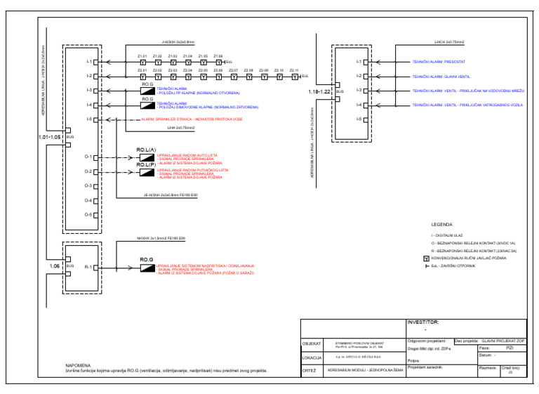 23. GZOP Prvomajska 21 - Adresabilni modul- jednopolna šema | PDF