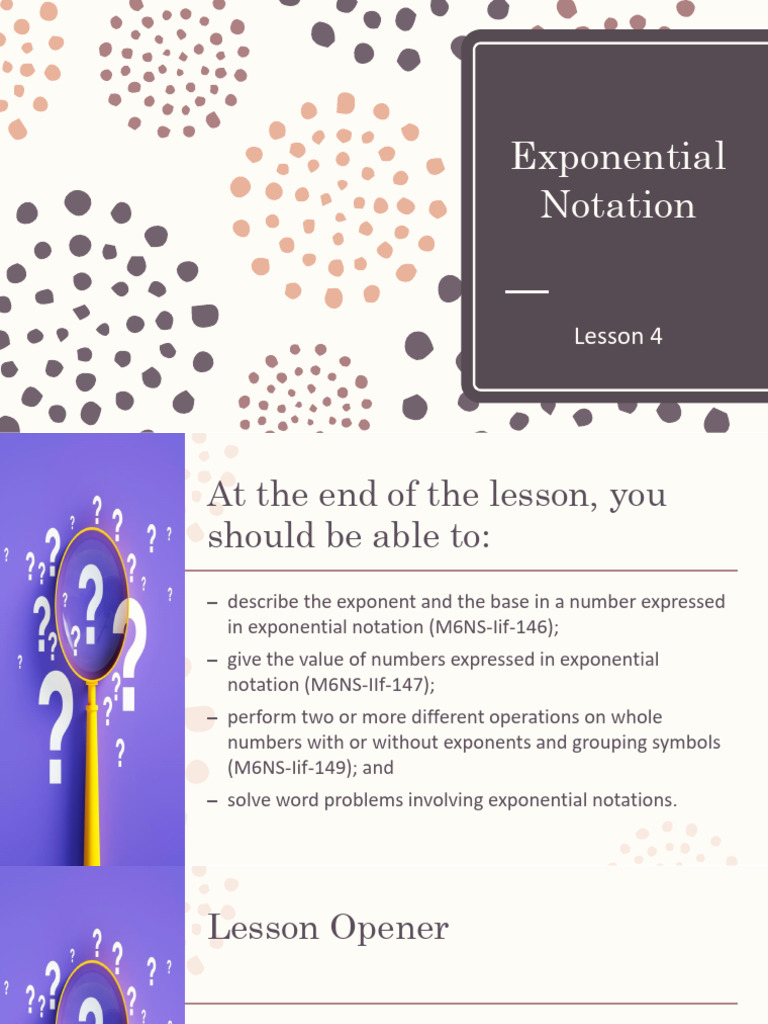 4 Exponential Notation | PDF