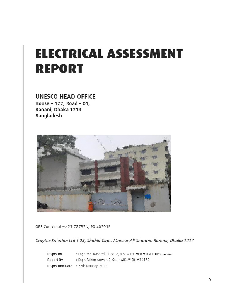 Electrical Safety Assessment Report: UNESCO Bangladesh | PDF ...