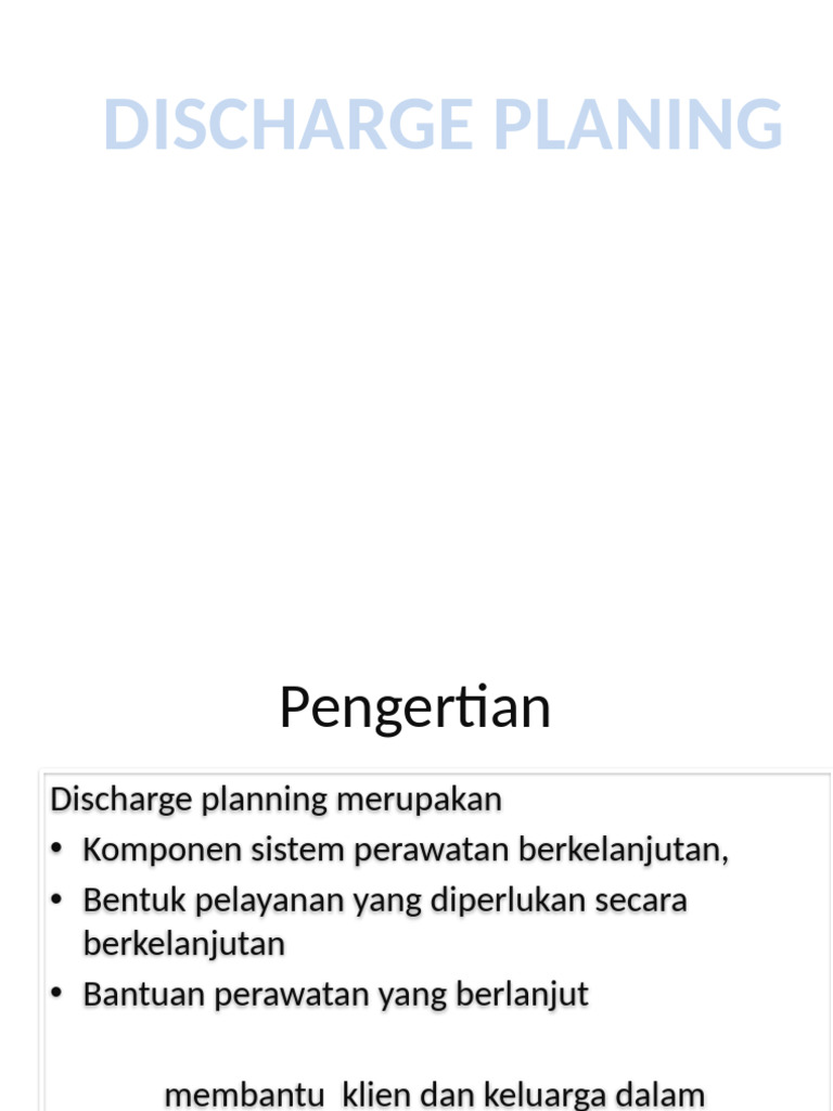 Discharge Planning | PDF