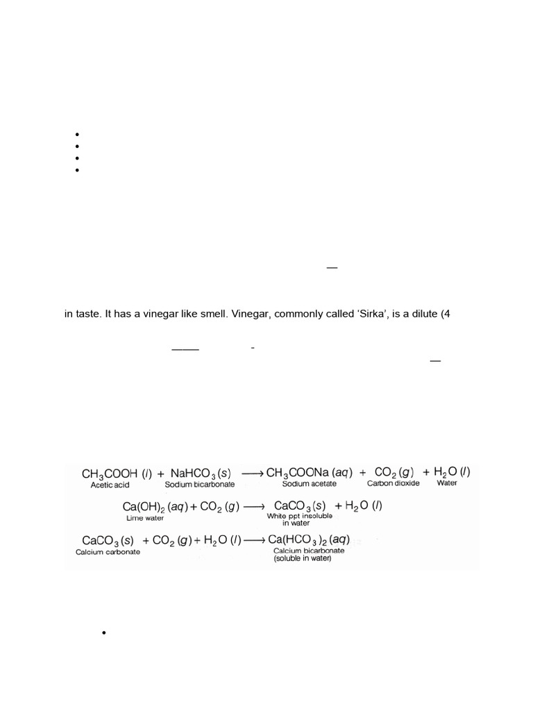 Properties of Acetic Acid Expt. | PDF | Acid | Carboxylic Acid