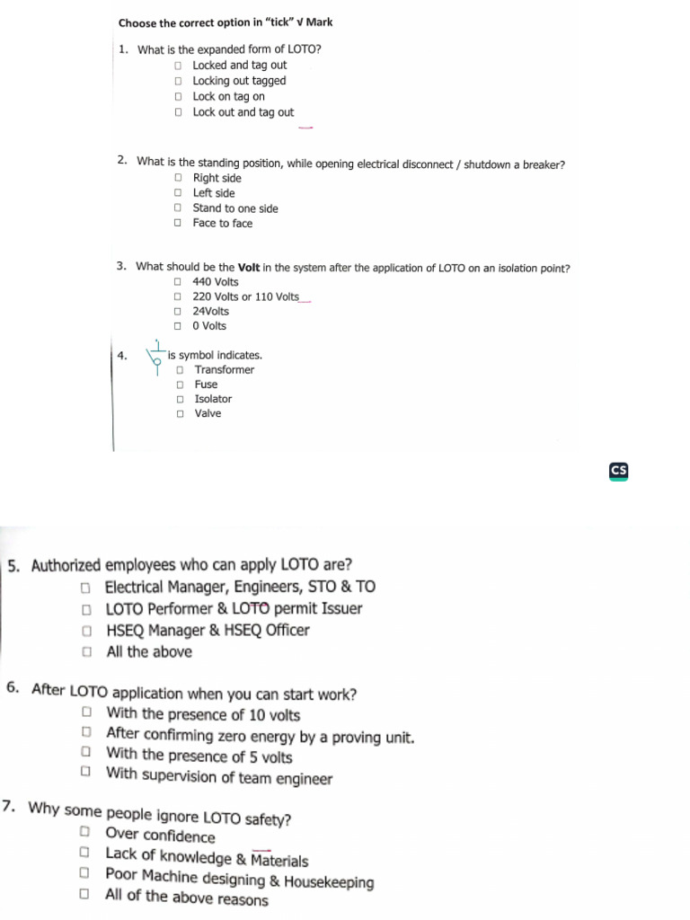 Loto Question Paper | PDF
