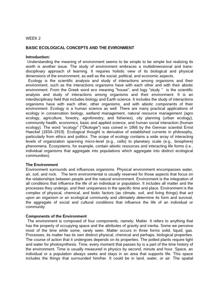 Basic Ecological Concepts Explained | PDF | Ecology | Climate Change