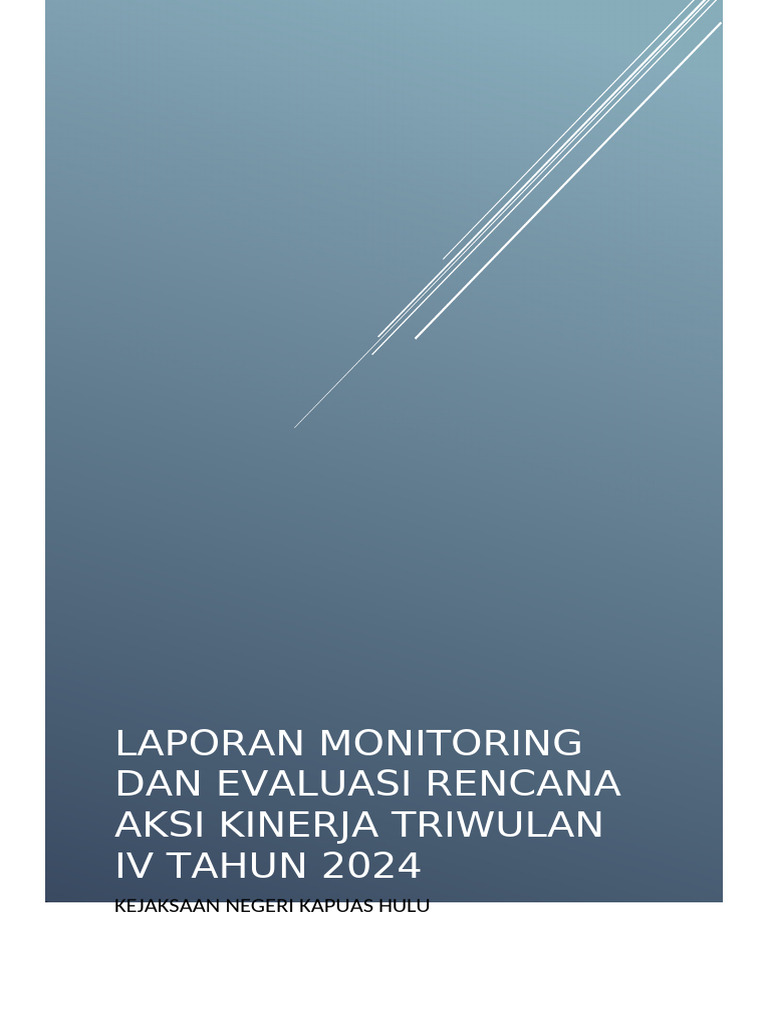Laporan Monev Triwulan IV | PDF