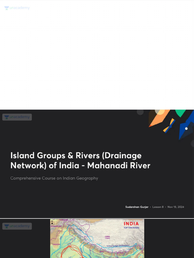 Island Groups Rivers Drainage Network of India Mahanadi River With Anno | PDF