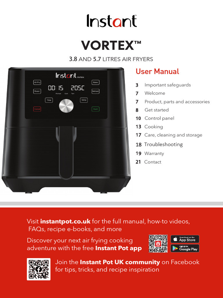 Combined Vortex 4 6 User Manual 1 | PDF | Cooking | Kitchen Stove