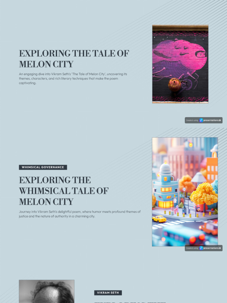 The Tale of Melon City by Vikram Seth - A Visual and Thematic Exploration | PDF