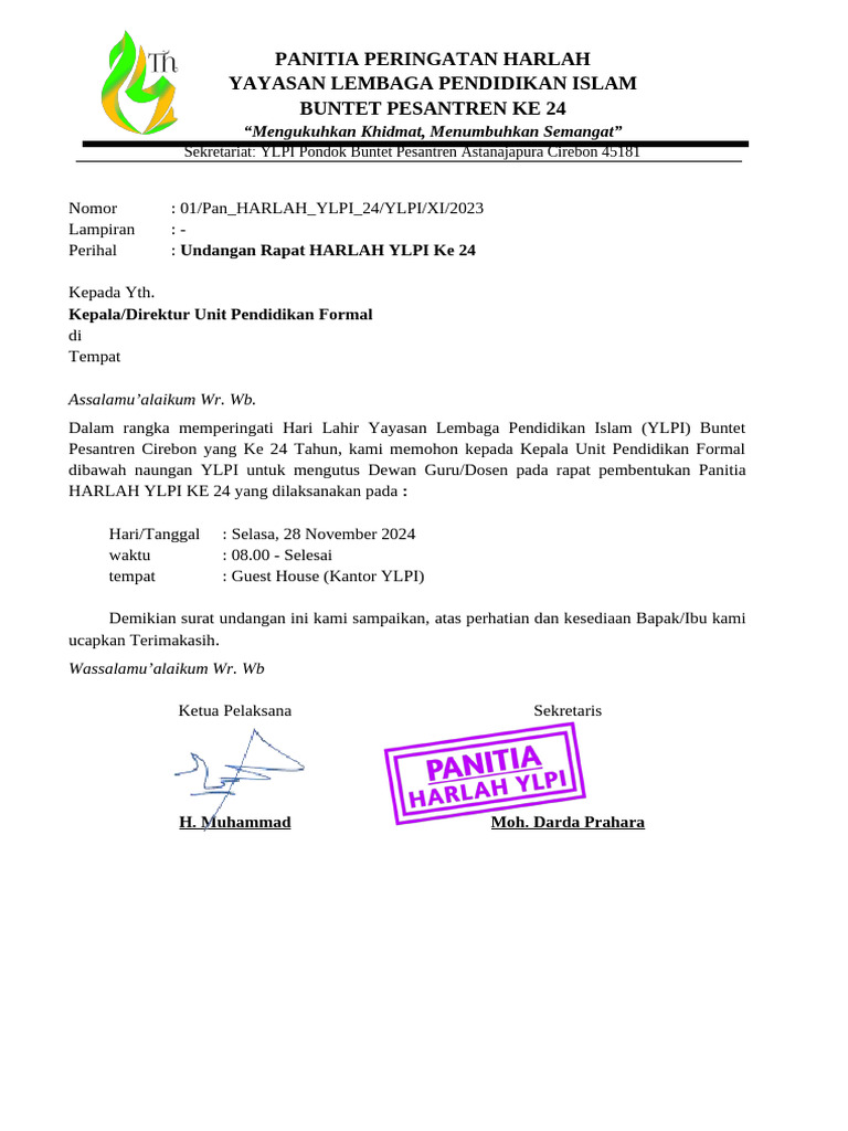 Undangan Harlah 24 | PDF