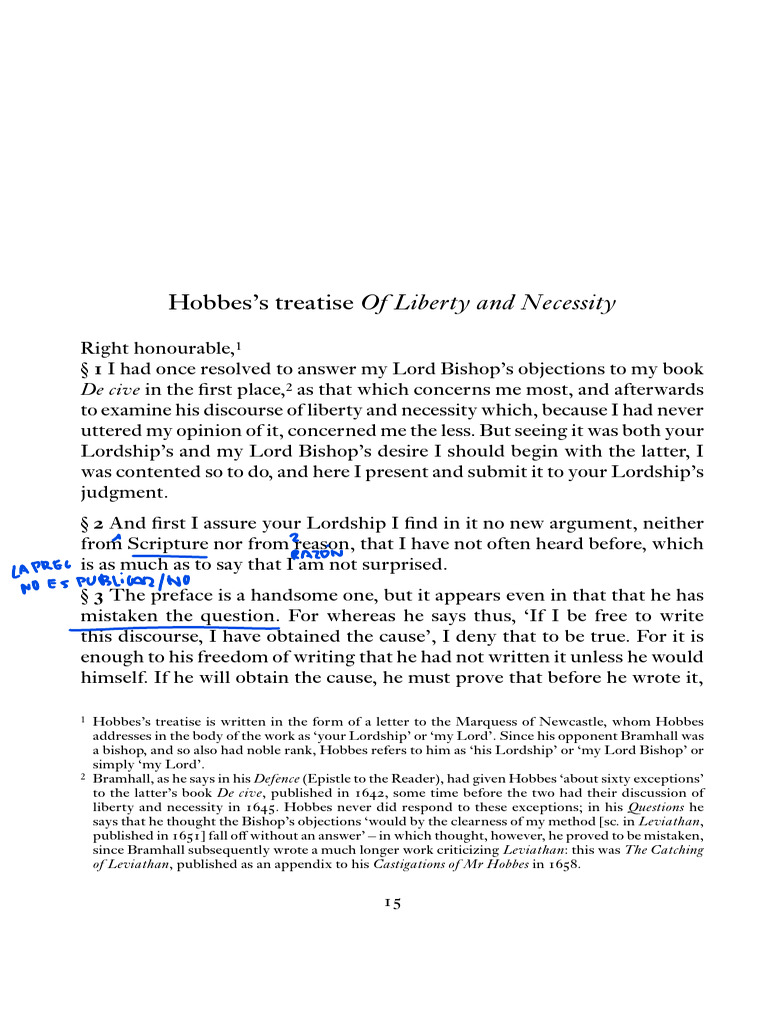 Hobbes and Bramhall On Liberty and Necessity - (PG 51 - 78) | PDF ...