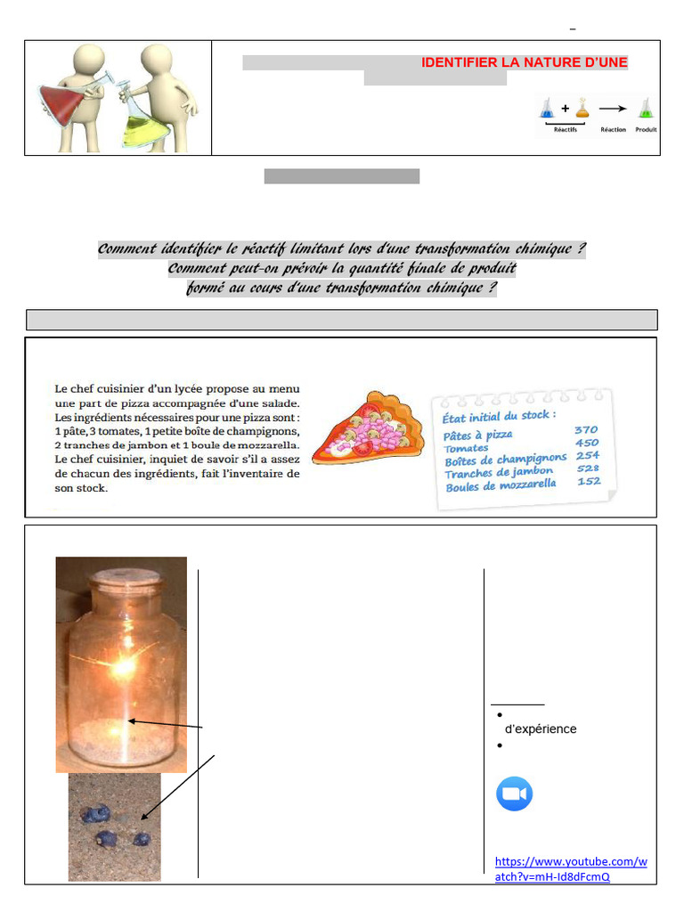 Identifier le réactif limitant en chimie | PDF | Fer | La combustion