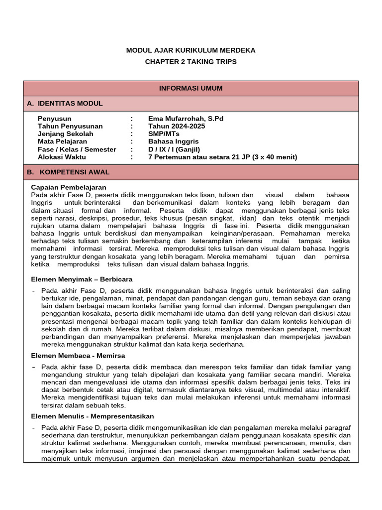 MA Chapter 2 Taking Trips | PDF