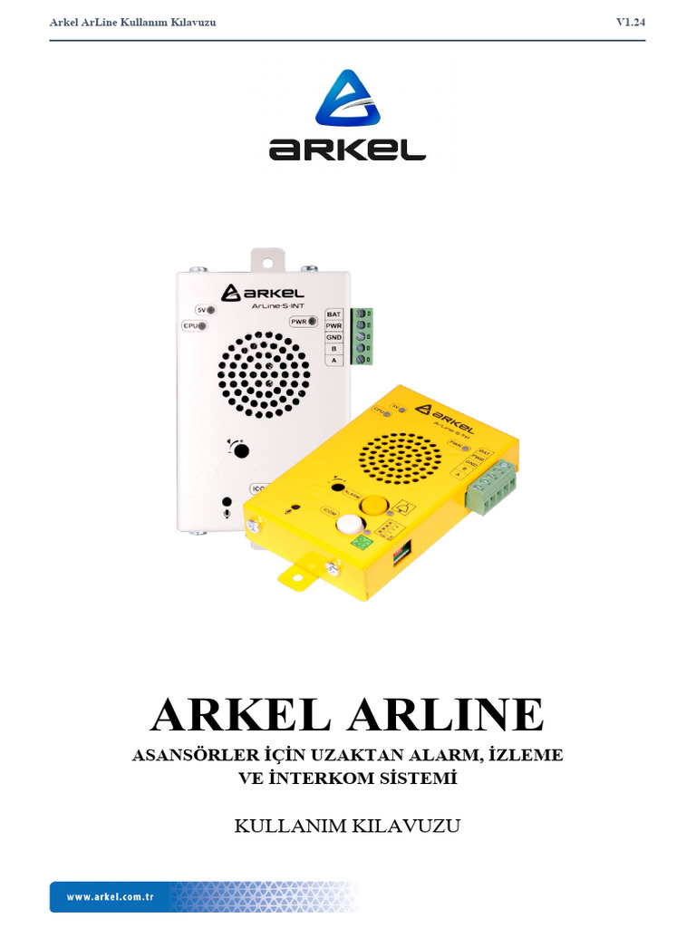 Arkel ArLine Kullanım Kılavuzu.V124.Tr | PDF