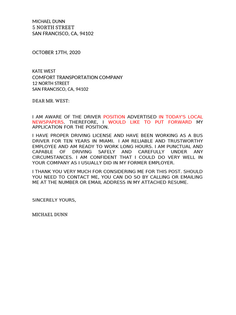 Contoh Aplication Letter | PDF