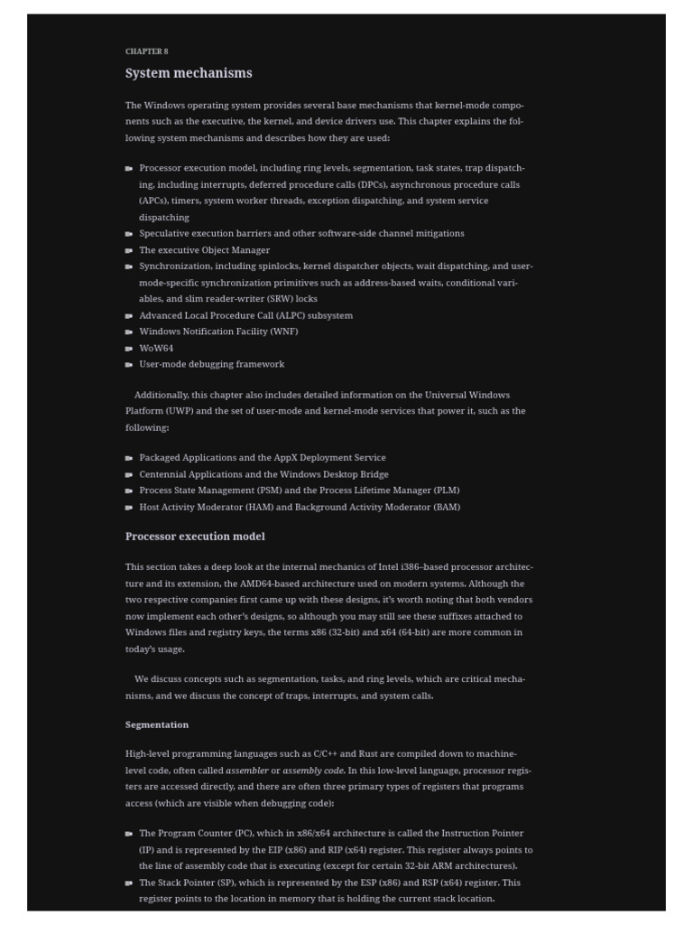 Chapter 8. System Mechanisms - Windows Internals, Part 2, 7th Edition ...