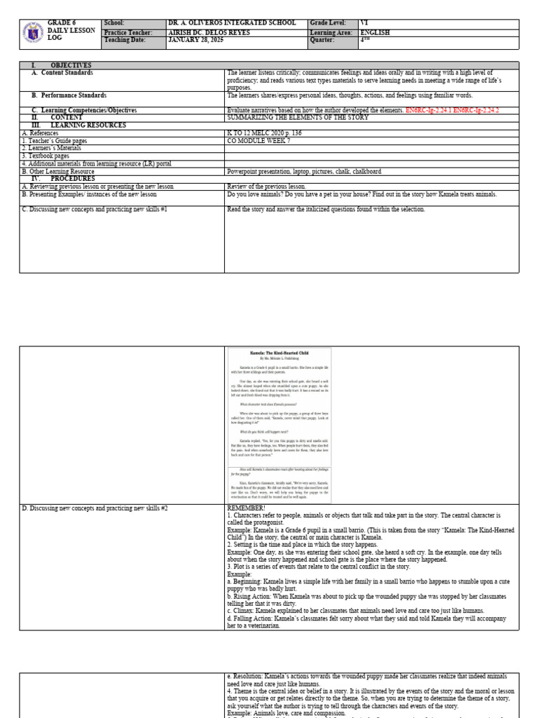 DLL_ENGLISH 6 | PDF | Narration | Learning