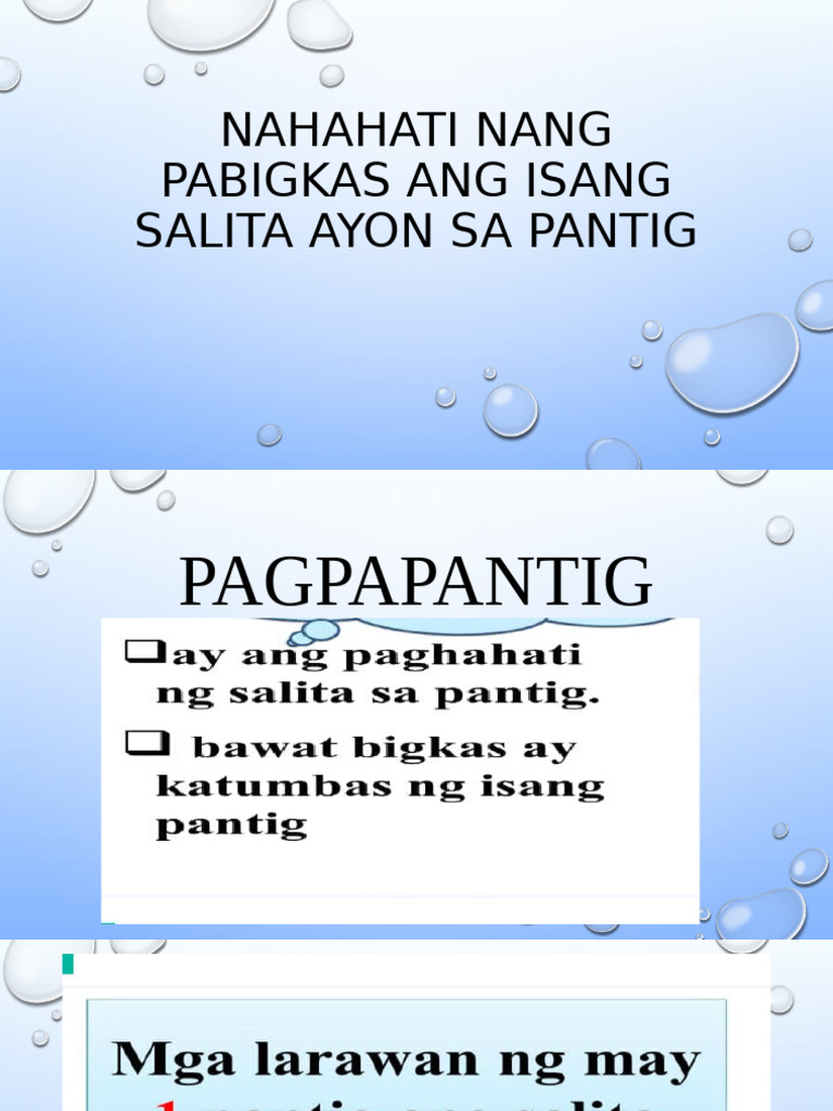 Nahahati Nang Pabigkas Ang Isang Salita Ayon Sa | PDF