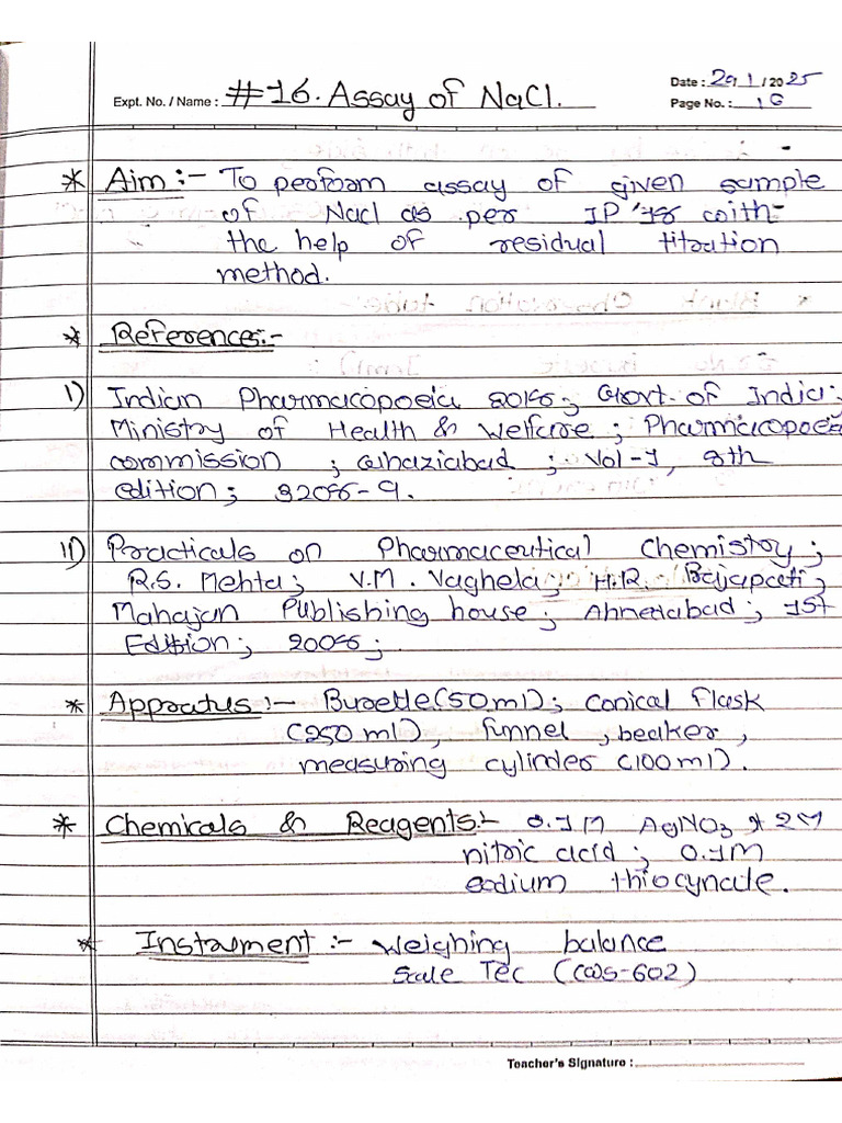 Assay of Nacl-1 | PDF