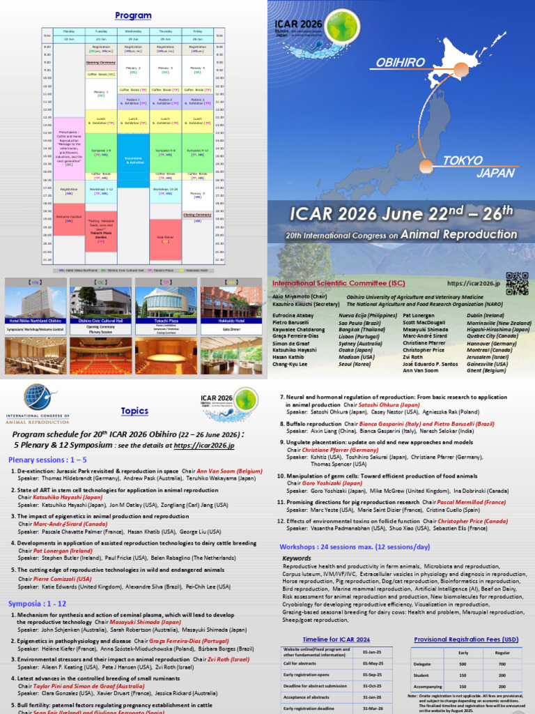 ICAR 2026 Obihiro Flyer 3 | PDF | Biology | Zoology