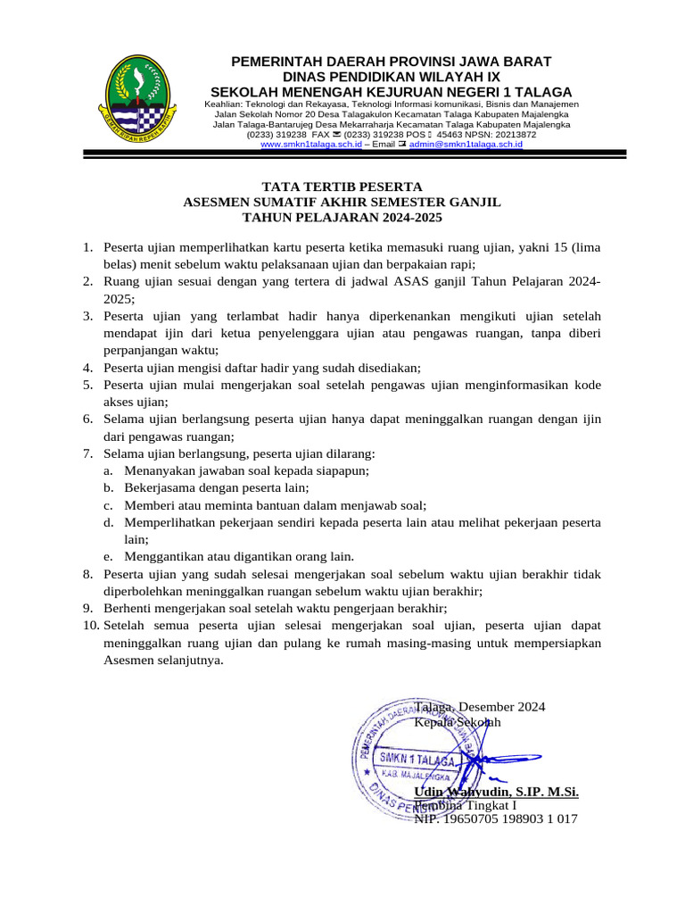 Tata Tertib Peserta Asas | PDF