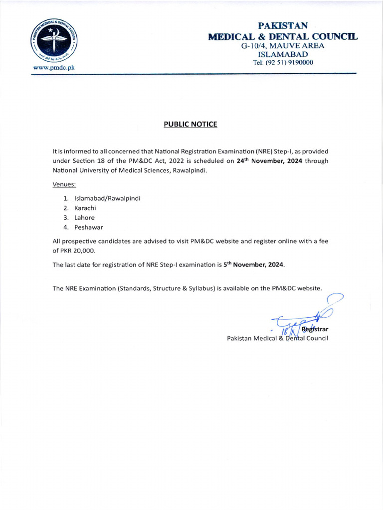 NRE Step-1 Public Notice | PDF