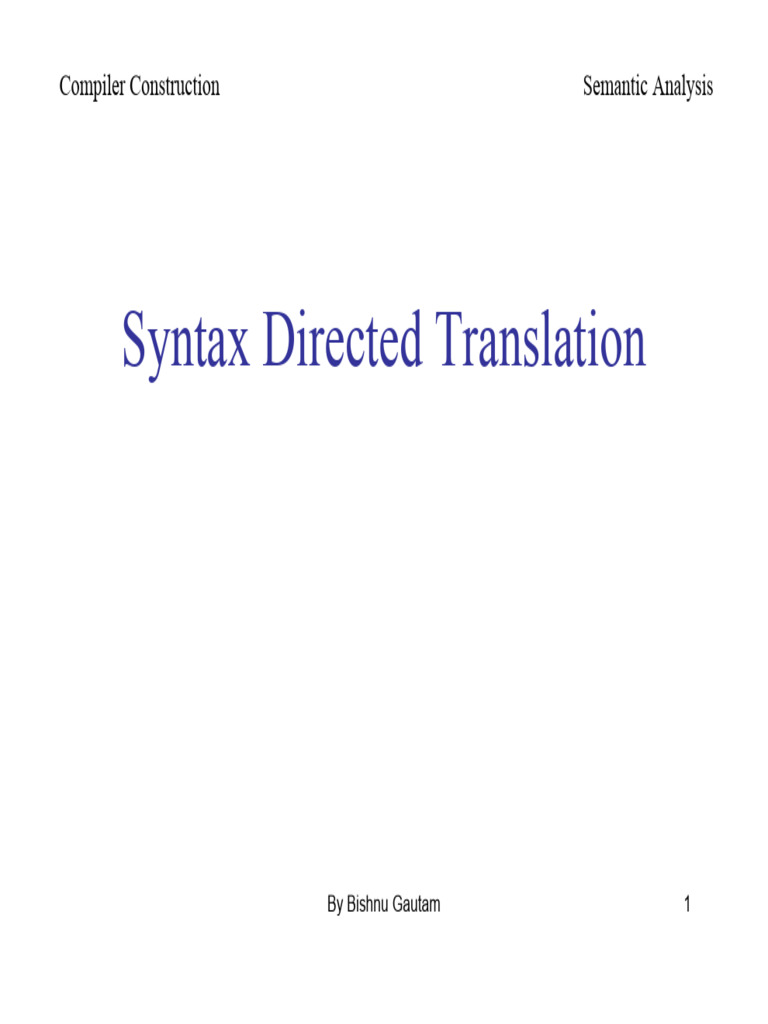 05 Syntax-Directed Translation | PDF | Parsing | Programming Language