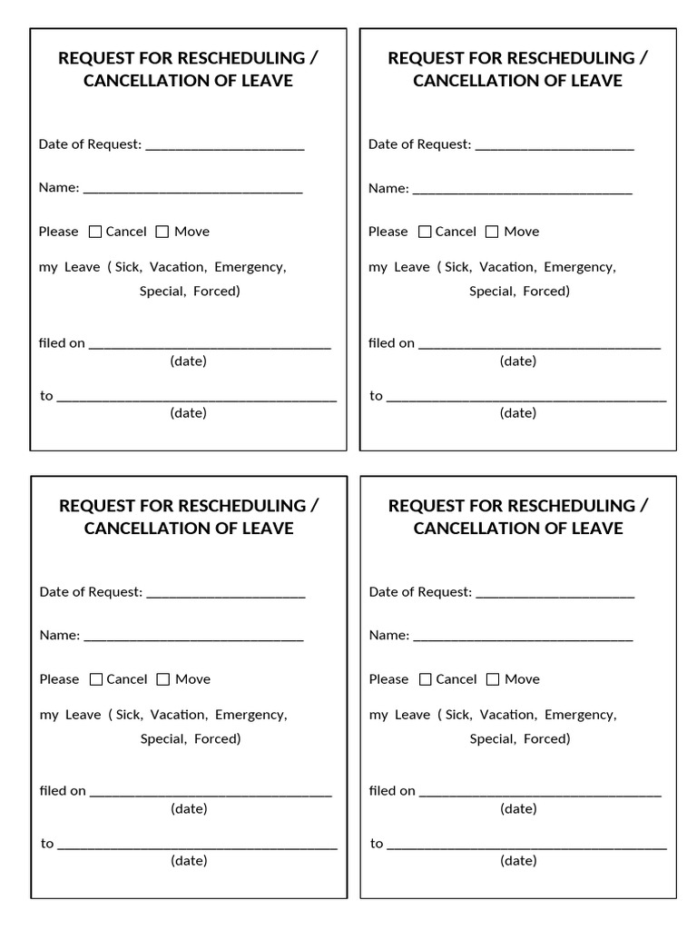 Leave Rescheduling/Cancellation Form | PDF