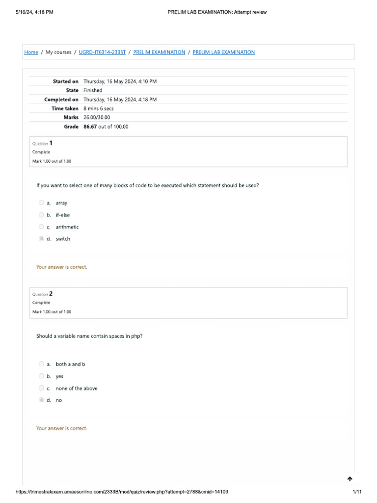 Web Application Development 1 Prelim Lab Exam | PDF