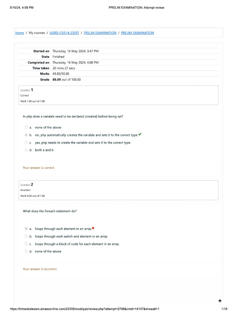Web Application Development 1 Prelim Exam | PDF
